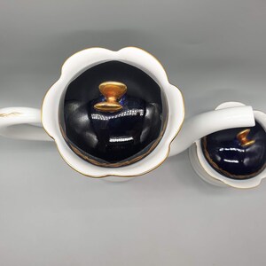 Freiberger Porzellan echt Kobalt GDR Cobalt Blue Porcelain Teapot / Coffee Pot & Sugar Bowl ...