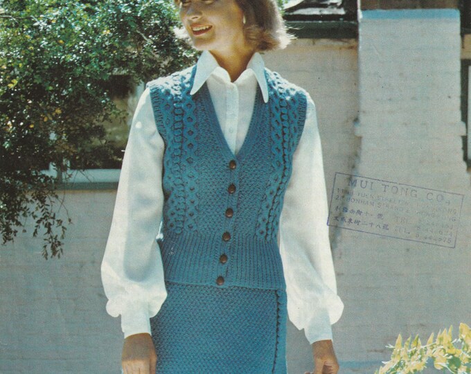 Patons Aran Style Capstan 1121 Gut geeignet, Damen Vintage Anzug ...