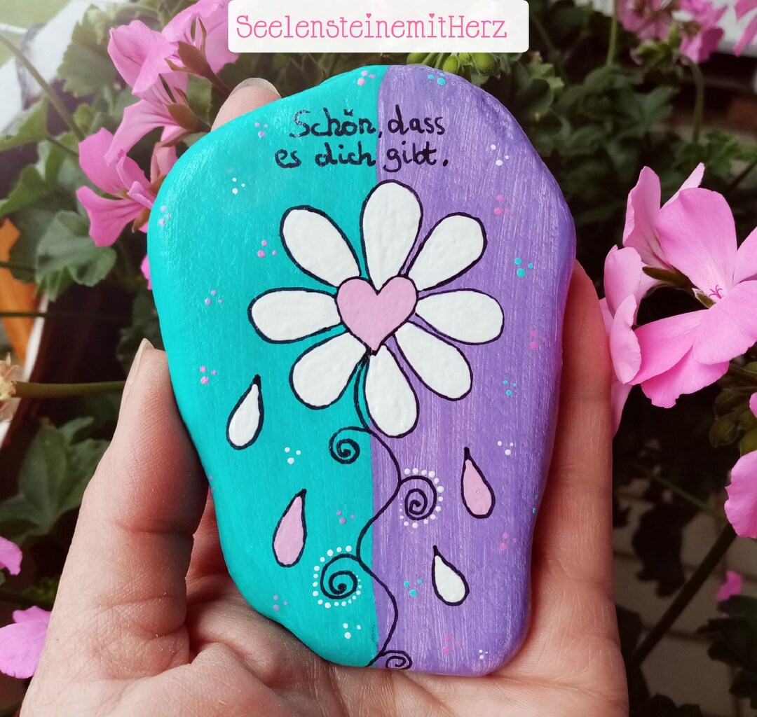 Lucky Stone, Daisy, Nice That You Exist, Saying Stone, Painted Stones ...