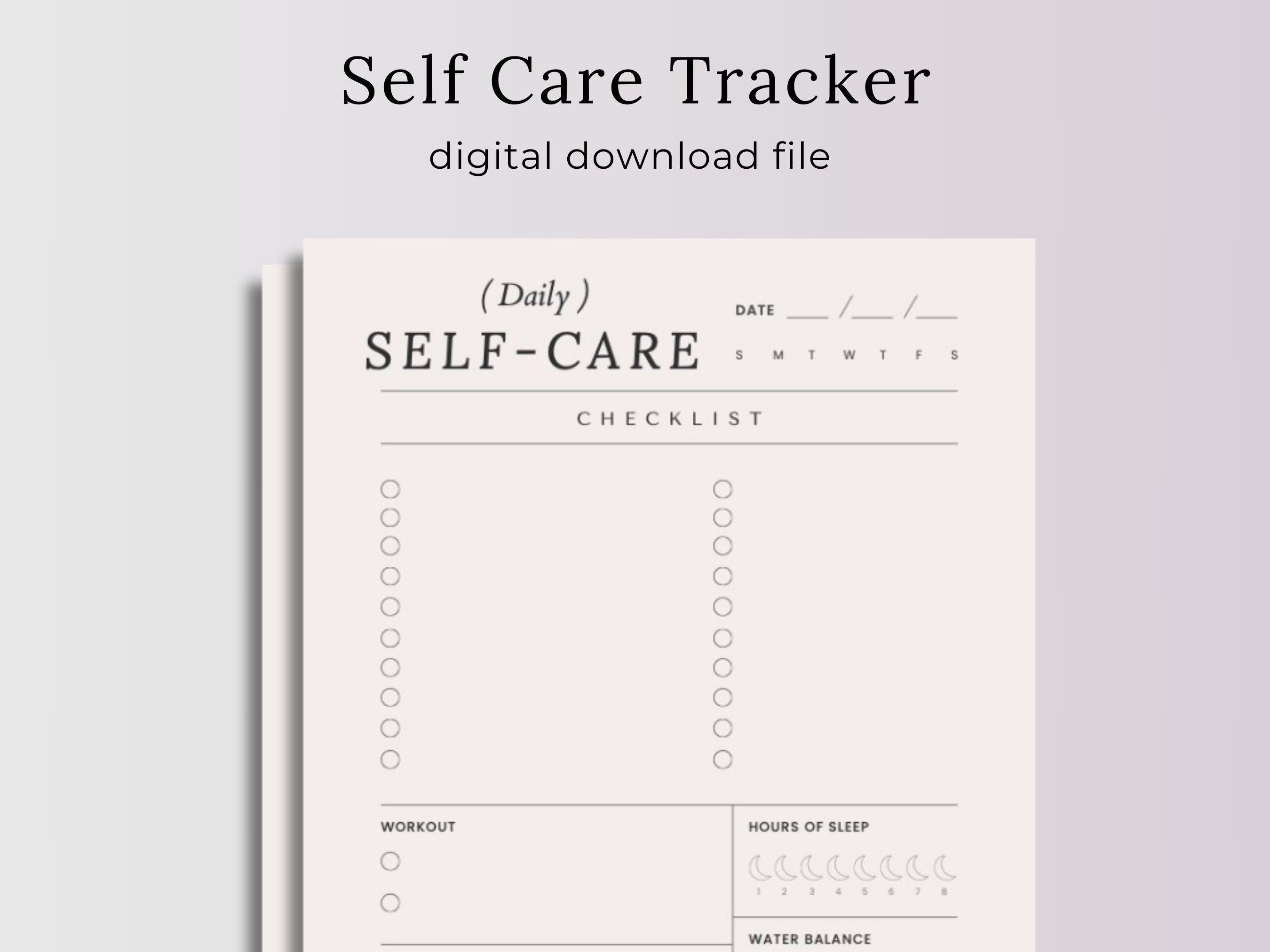 Daily Self Care Tracker, Instant Download File, Organize Self Care ...