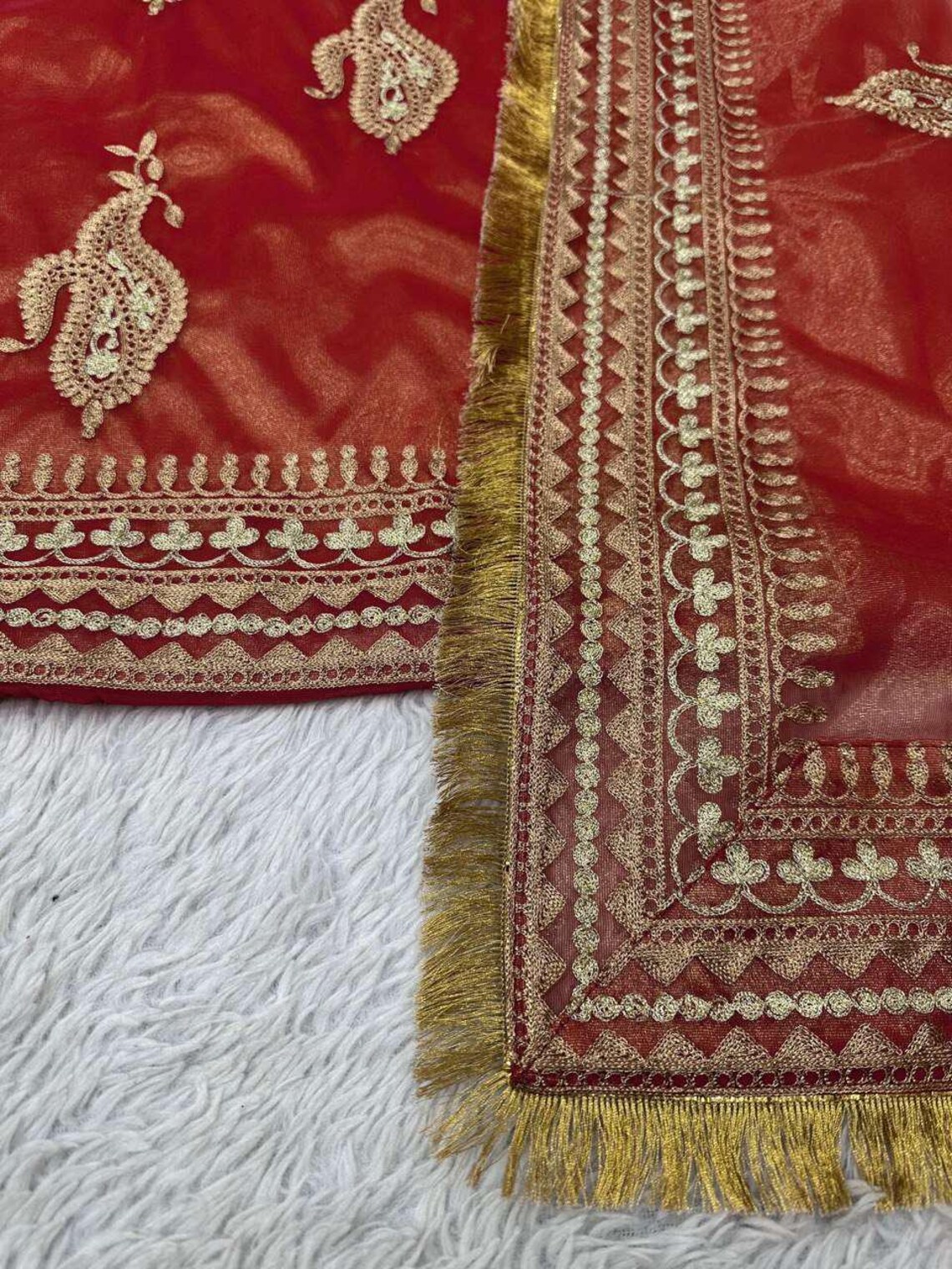 Un-stitched Salwar Kameez – FAST SHIPPING - Jimi Chu Organza Silk Suit ...