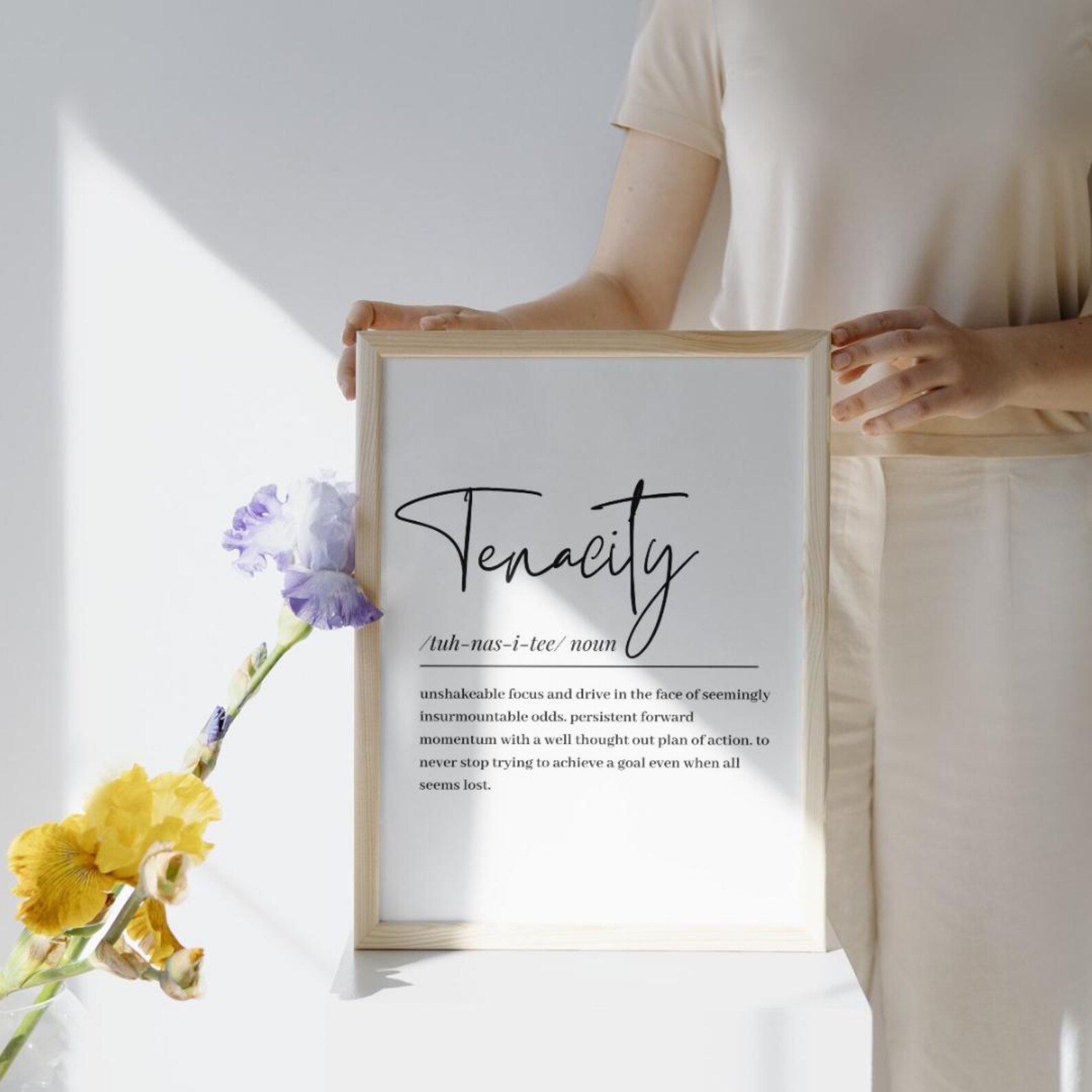 Motivational Tenacity Wall Art Printable | Inspirational Quote Digital ...