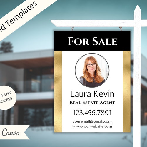 Real Estate for Sale Sign Digital Download Canva Real - Etsy