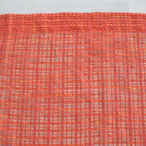 Orange Net Curtains Vintage 70s Curtains Open Weave Drapes Scandinavian ...