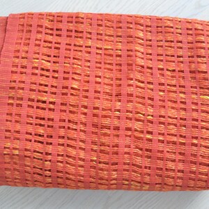 Orange Net Curtains Vintage 70s Curtains Open Weave Drapes Scandinavian ...