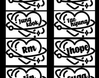 BTS Heart Korean Heart Symbol Hand Gesture Boy Band Fans Car Stickers ...