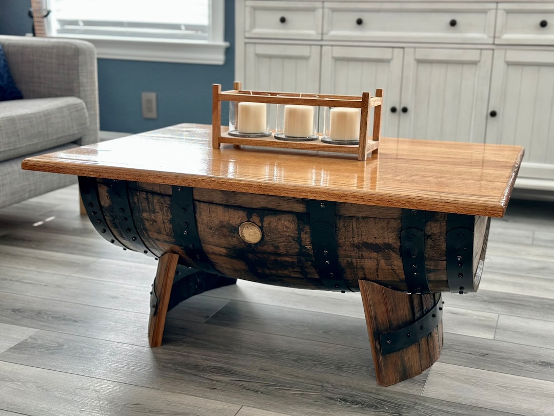 Bourbon Barrel Coffee Table, Whiskey Barrel Coffee Table, Barrel Coffee ...
