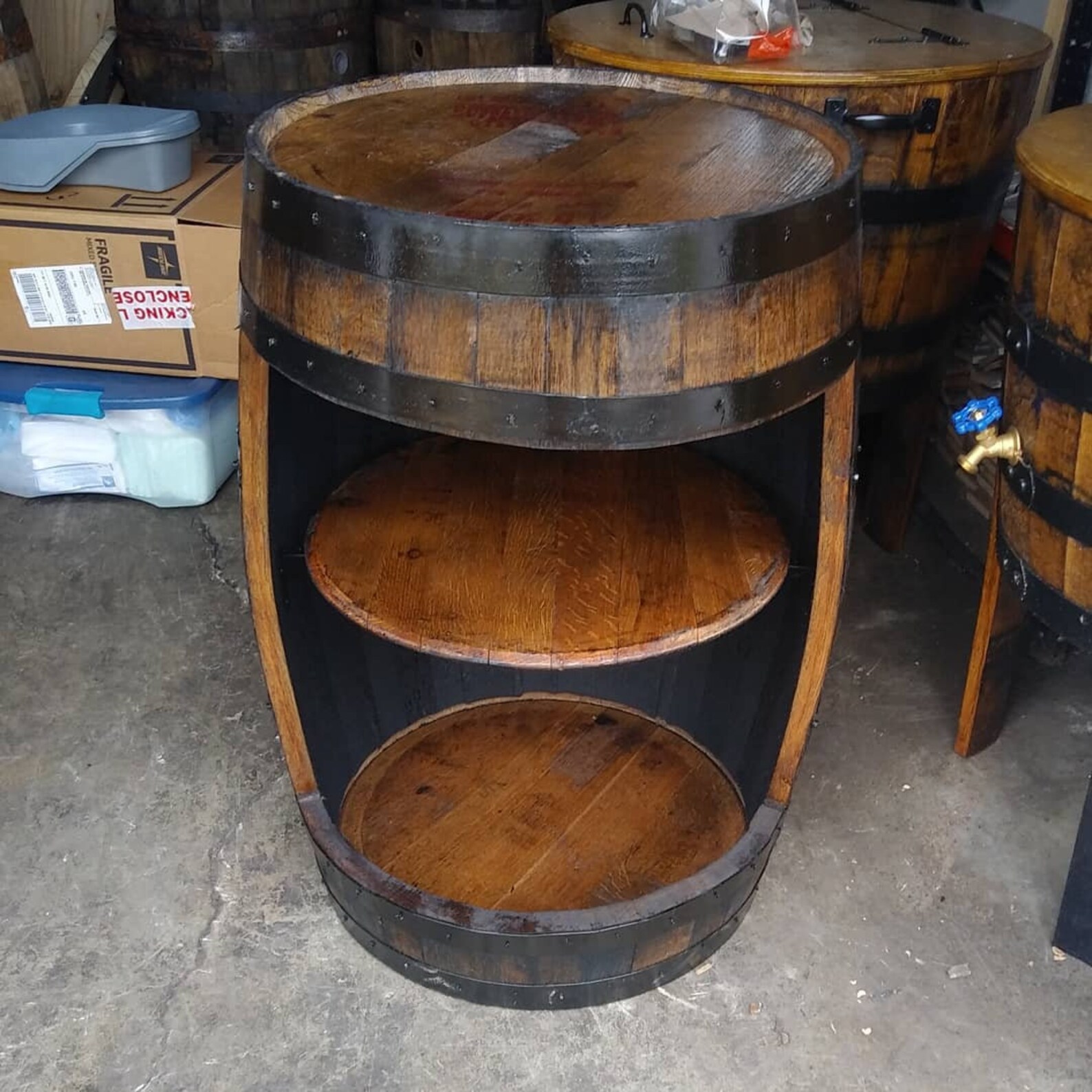 Bourbon Barrel Display Cabinet Whiskey Barrel Bar Bourbon - Etsy