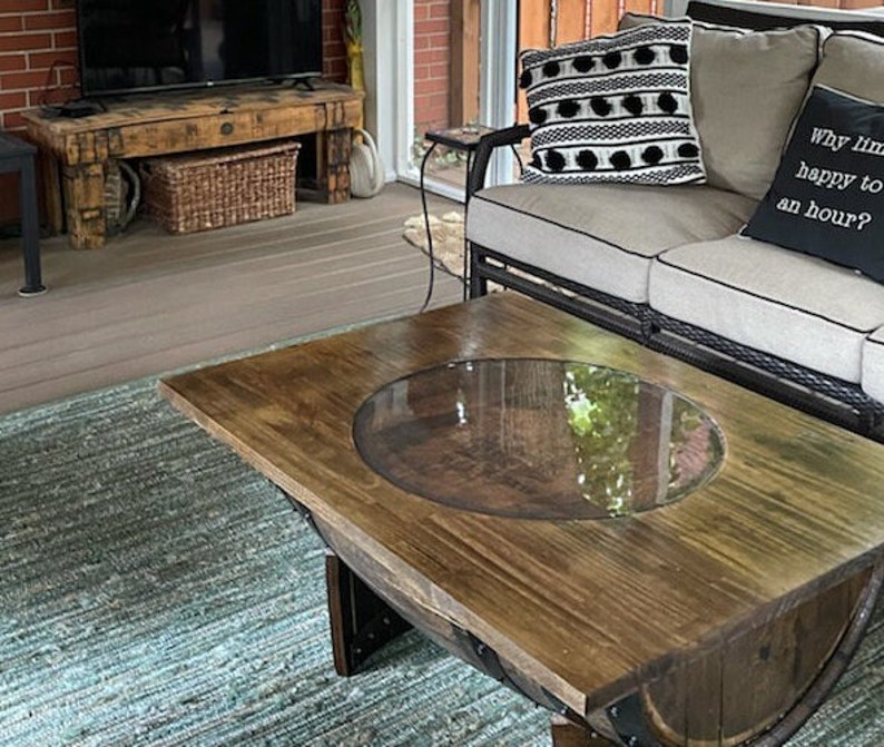 Bourbon Barrel Coffee Table Whiskey Barrel Coffee Table - Etsy