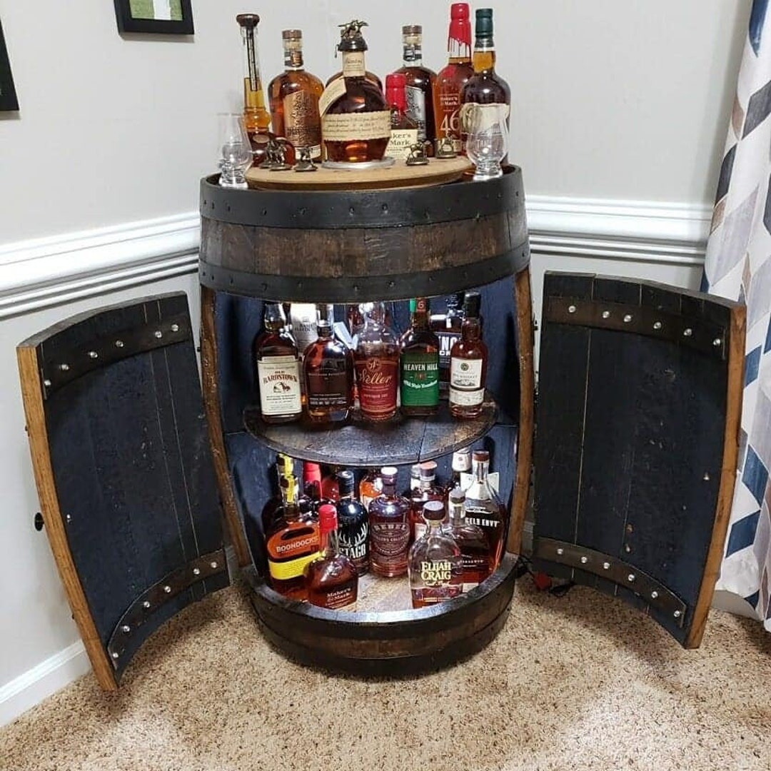 Bourbon Barrel Cabinet - Double Door, Barrel Cabinet, Barrel Bar ...