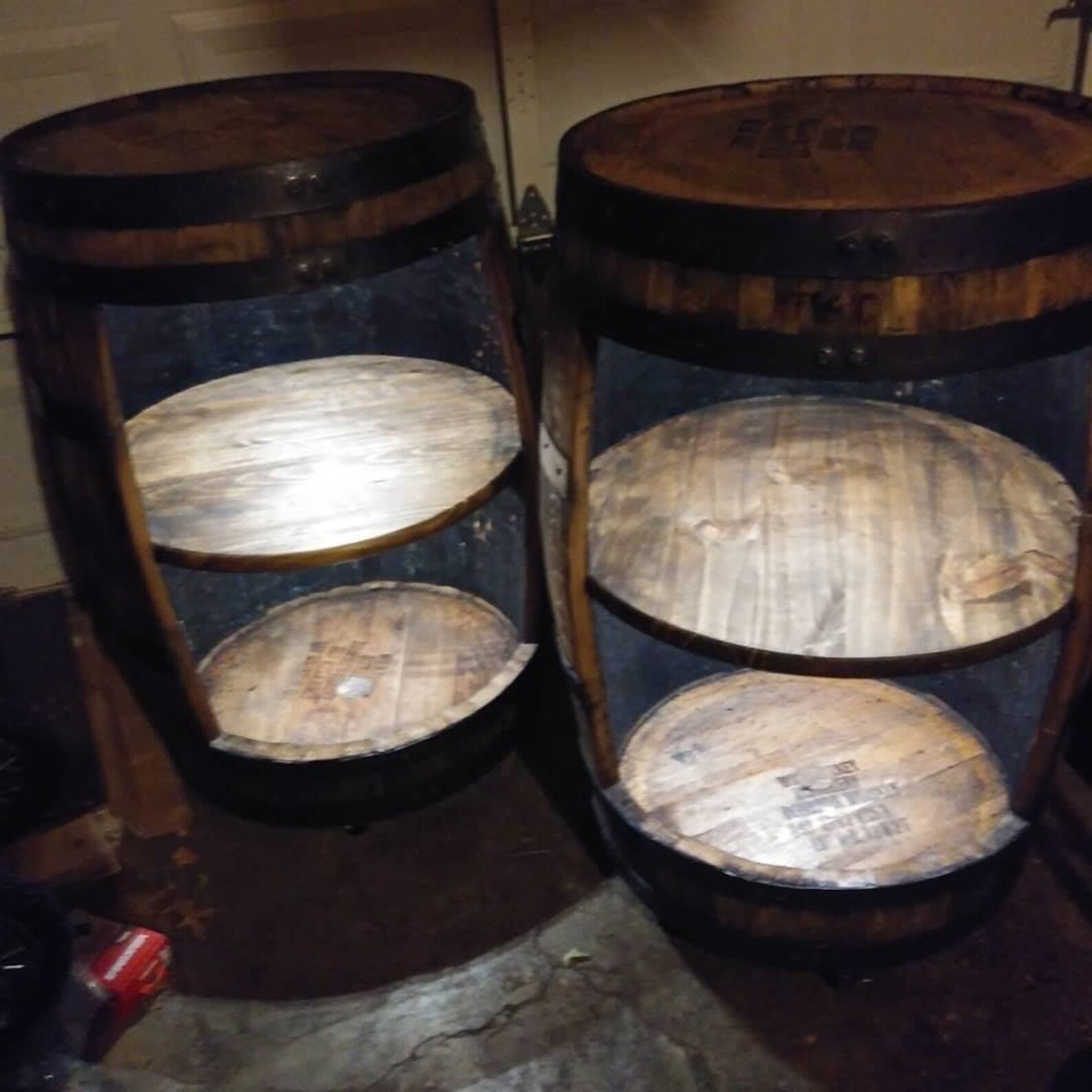 Bourbon Barrel Display Cabinet Whiskey Barrel Bar Bourbon - Etsy