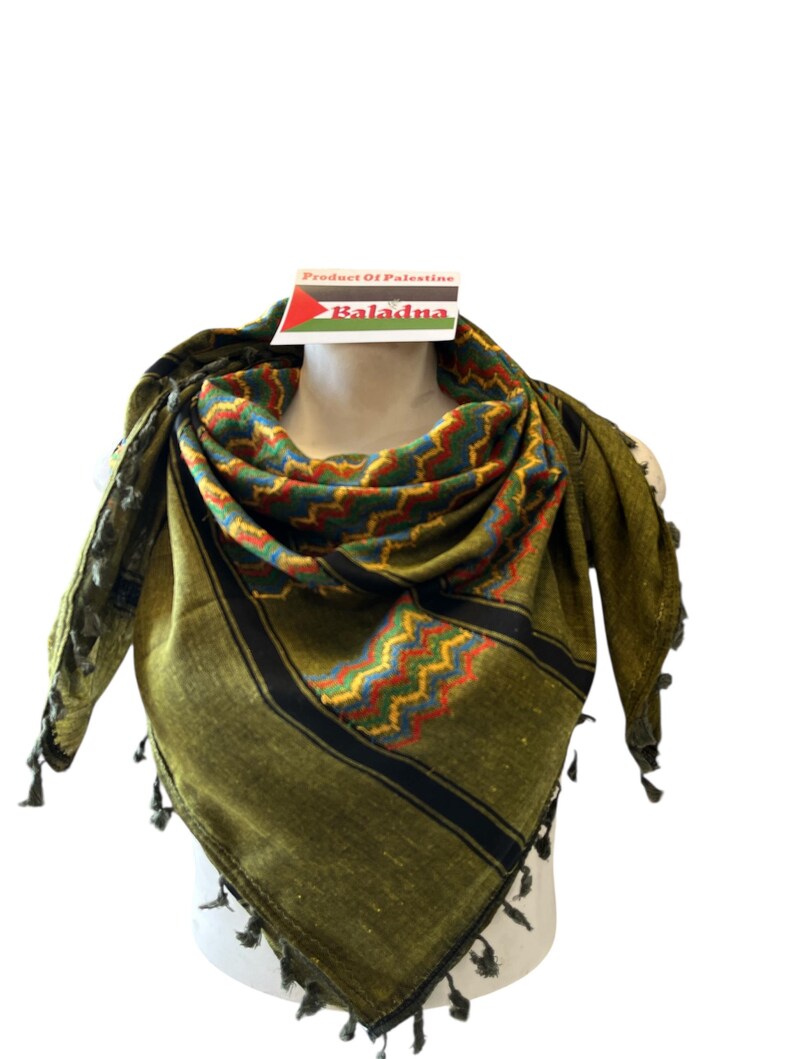 Palestine Made Keffiyeh Scarf: Authentic Hebron Woven,multicolor on ...