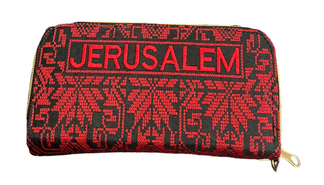 Palestinian Made Thobe Style Red Embroidered Wallets, Jerusalem ...