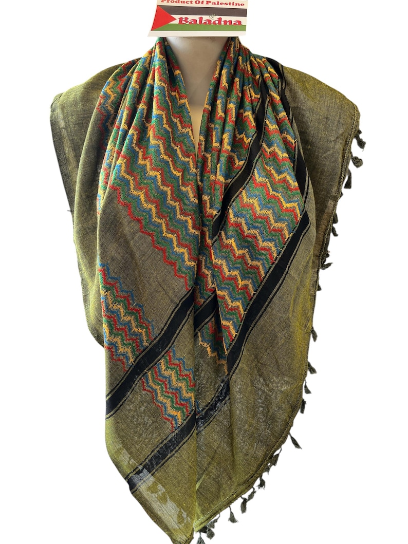 Palestine Made Keffiyeh Scarf: Authentic Hebron Woven,multicolor on ...