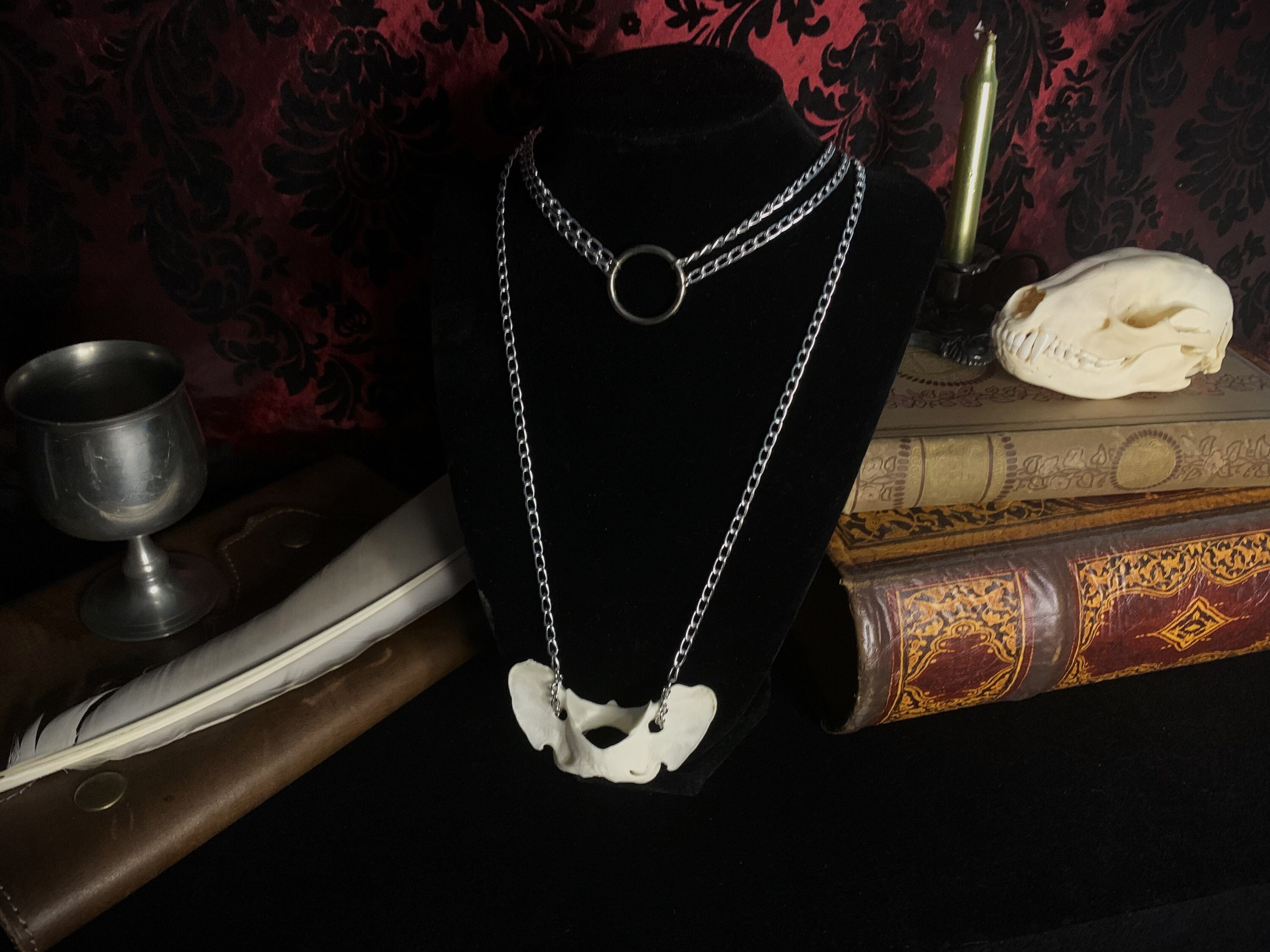 Coyote Bone Necklace Gothic Choker Bone Jewelry for Women Gift for ...