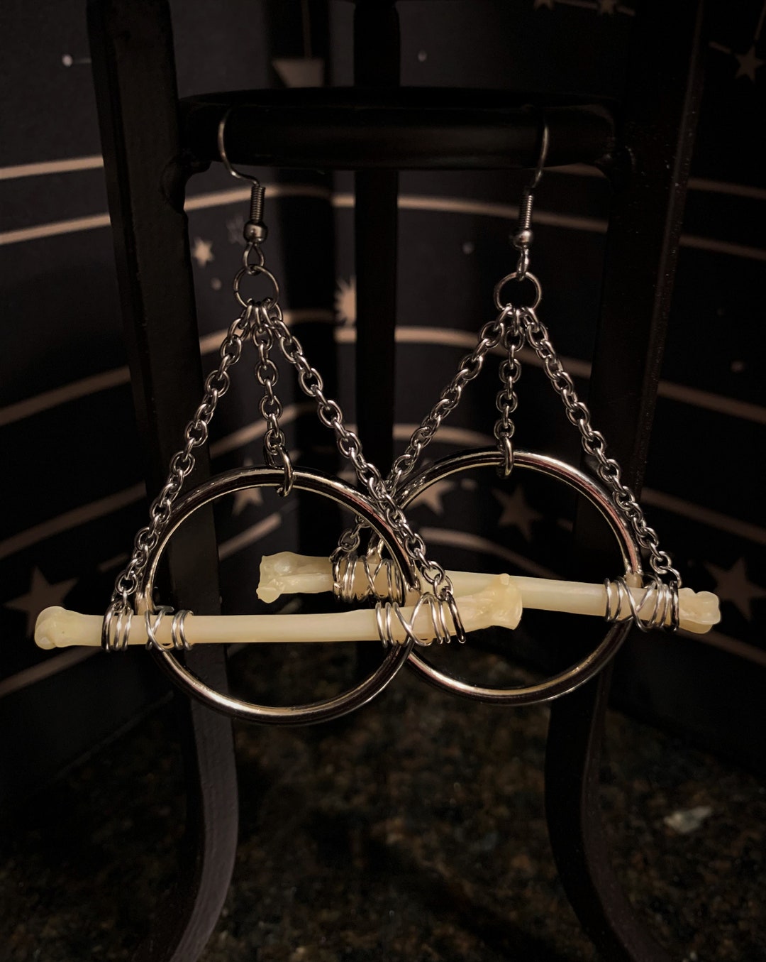 Red Fox Bone Earring Gothic Statement Jewelry Handcrafted Jewelry for Unisex Gift for Women ...