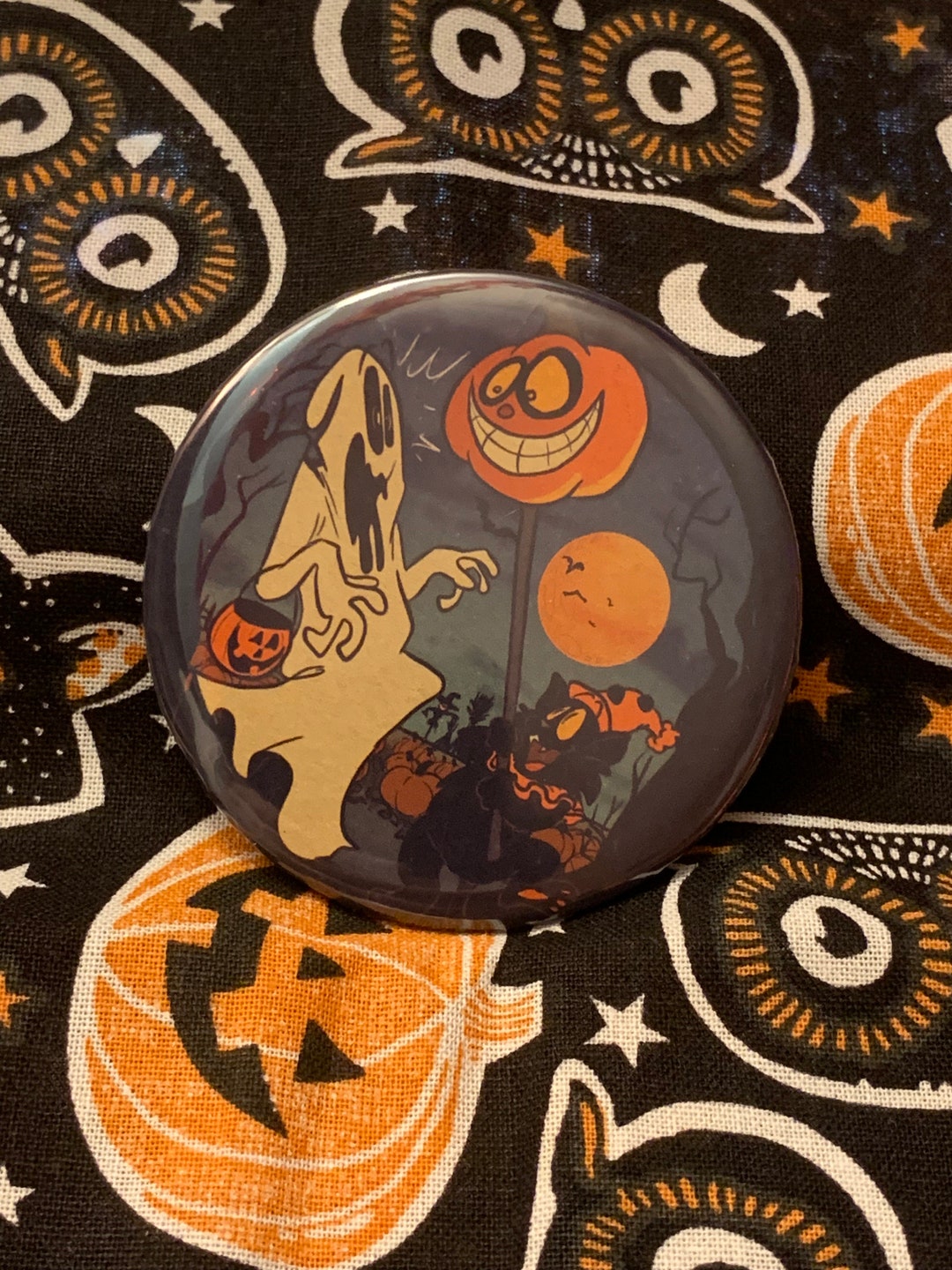 Vintage Halloween Frolics Button - Etsy