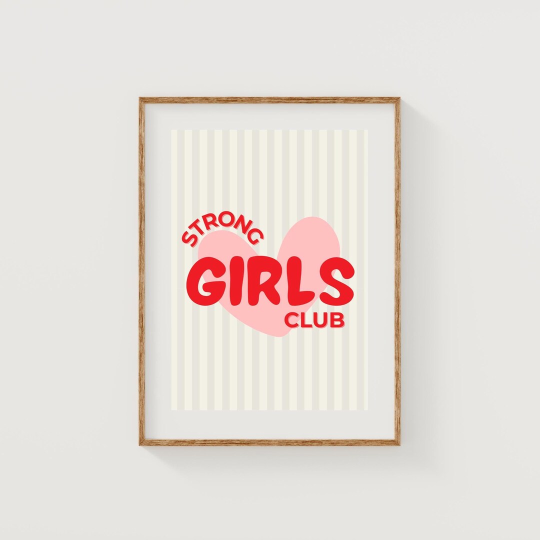 Strong Girls Club Print: Feminist Wall Art, Empowering Quote (PDF ...