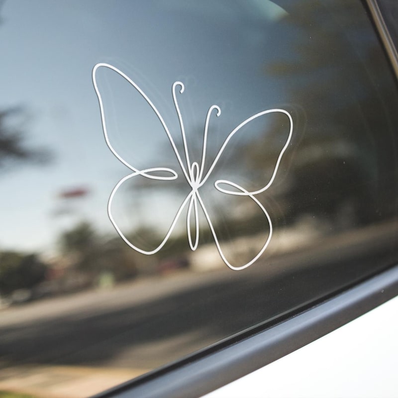 Butterfly Car Decal White - Etsy
