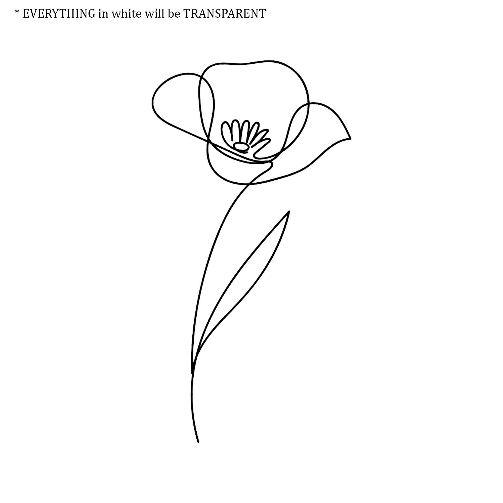 Fine Line Flower Vinyl Decal: Floral Car Window Sticker - Etsy