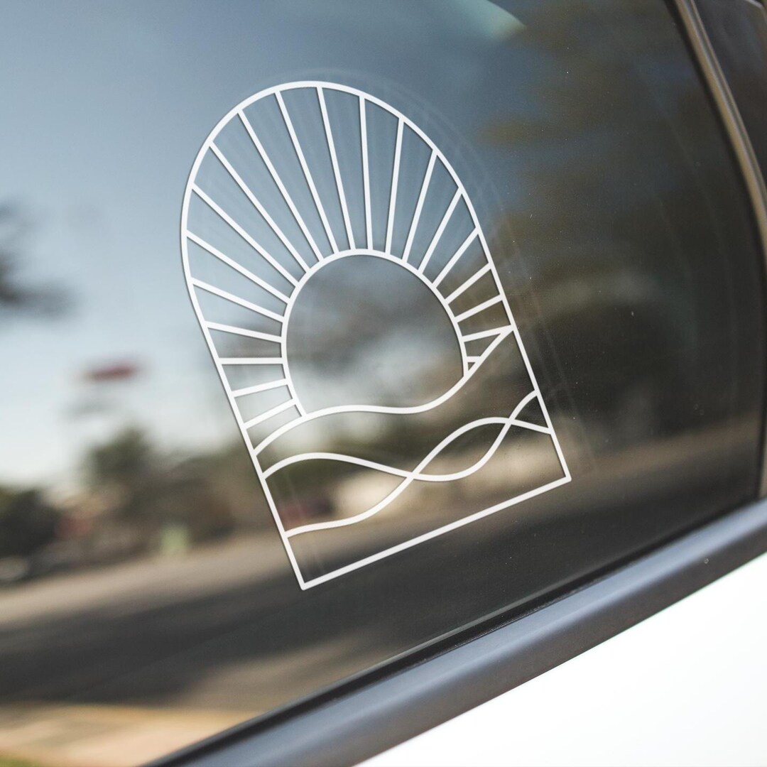 Sunset Waves Vinyl Decal | Ocean Beach Window Decal | Laptop Sticker - Etsy