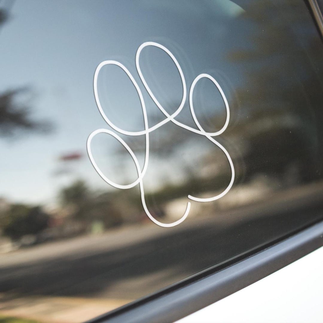 Fine Line Paw Print Vinyl Decal | Dog Owner Gift | Dog Lover - Etsy