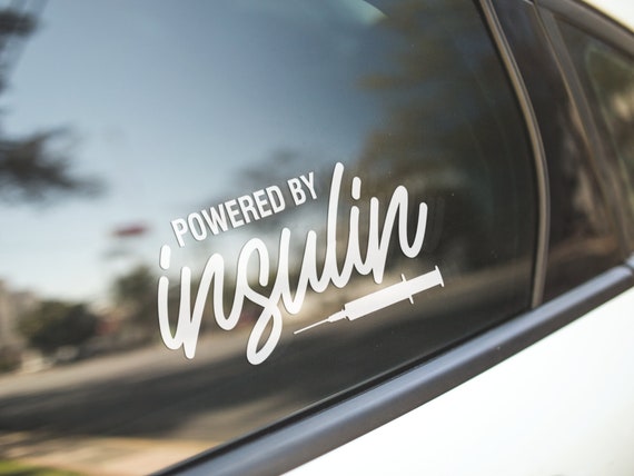 Powered By Insulin Vinyl Decal Diabetes Diabetic Gift | Etsy