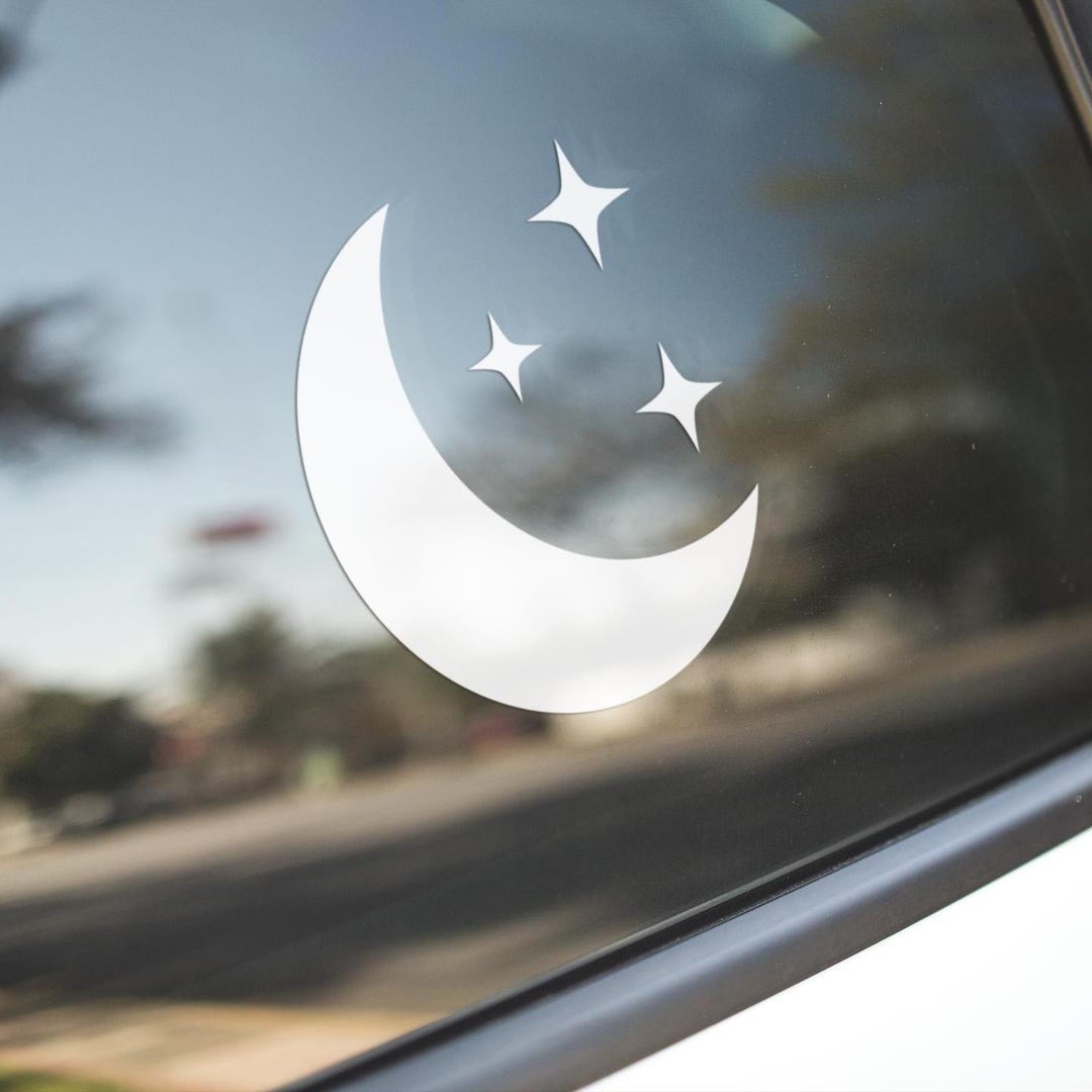 Moon and Stars Vinyl Decal | Vinyl Sticker for Car, Laptop, Water ...