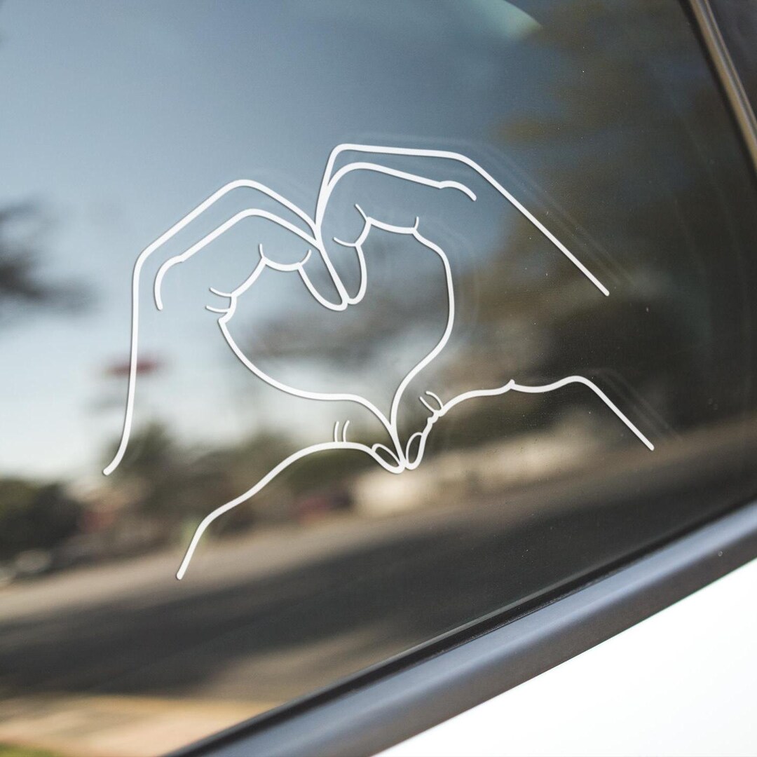 Heart Hands Vinyl Decal, Car Decal - Etsy