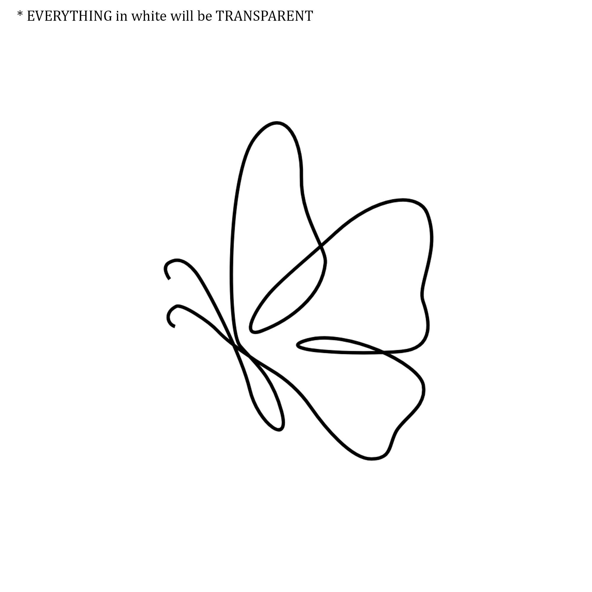 Fine Line Butterfly Vinyl Decal: Car Window Sticker - Etsy