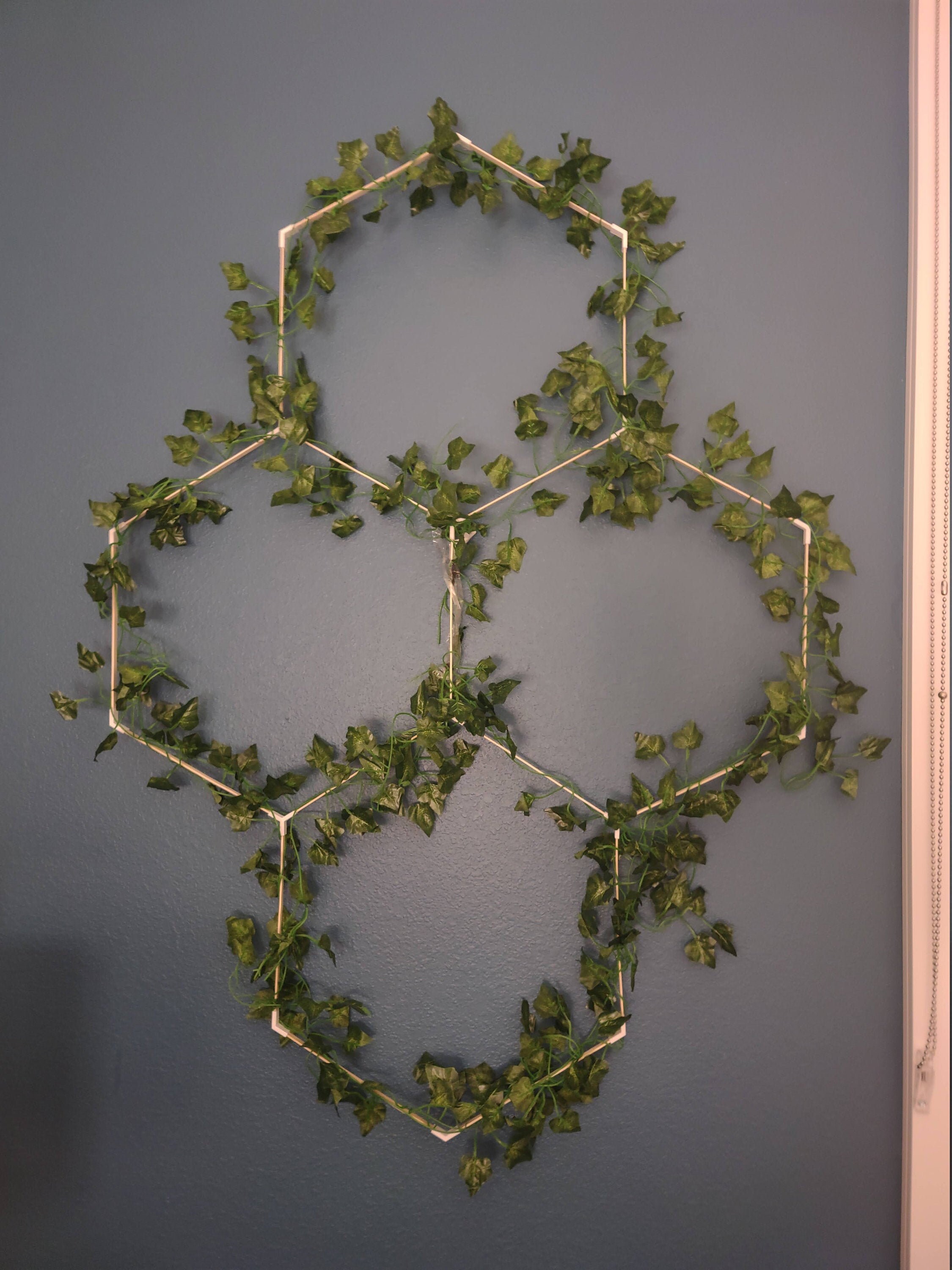 Hexagon Vine Trellis Bamboo Wall Art Decor Faux Vine Geometric Trellis ...