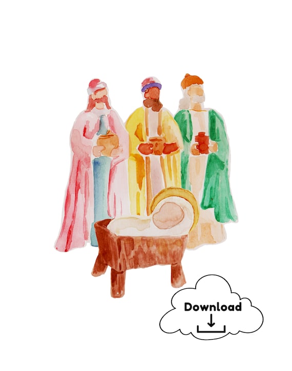 The Three Wise Men Wall Art Prints Nursery Decor Baby - Etsy UK