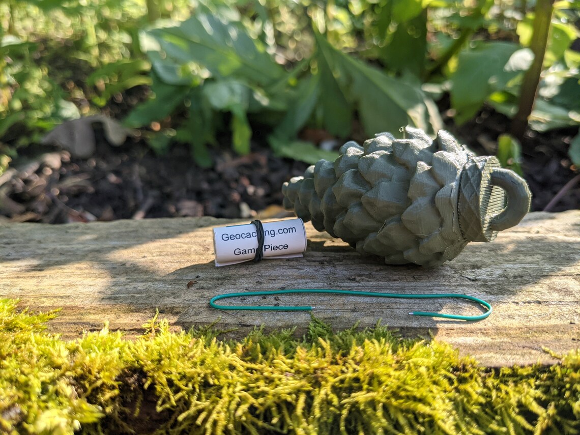 Pinecone Geocache Container Ready to Hide Waterproof Log - Etsy
