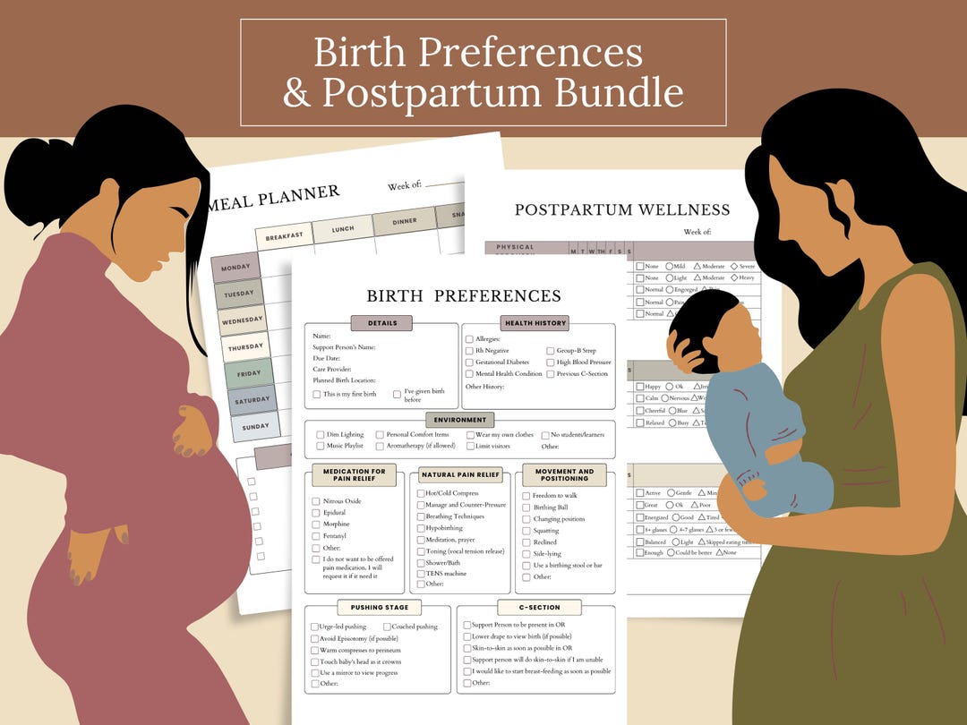 Editable Birth Preference List | Birth Plan Template | Pregnancy ...