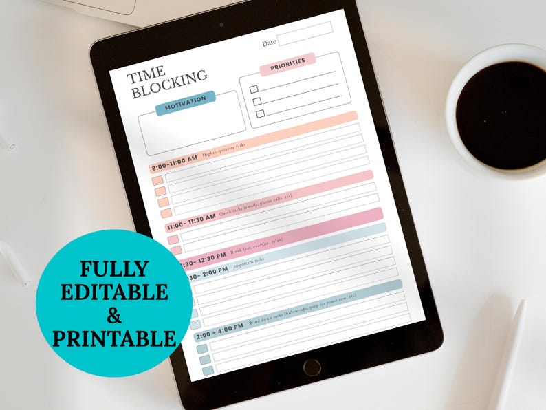 ADHD Brain Dump Template + Priority Matrix Printable PDF – Editable ...