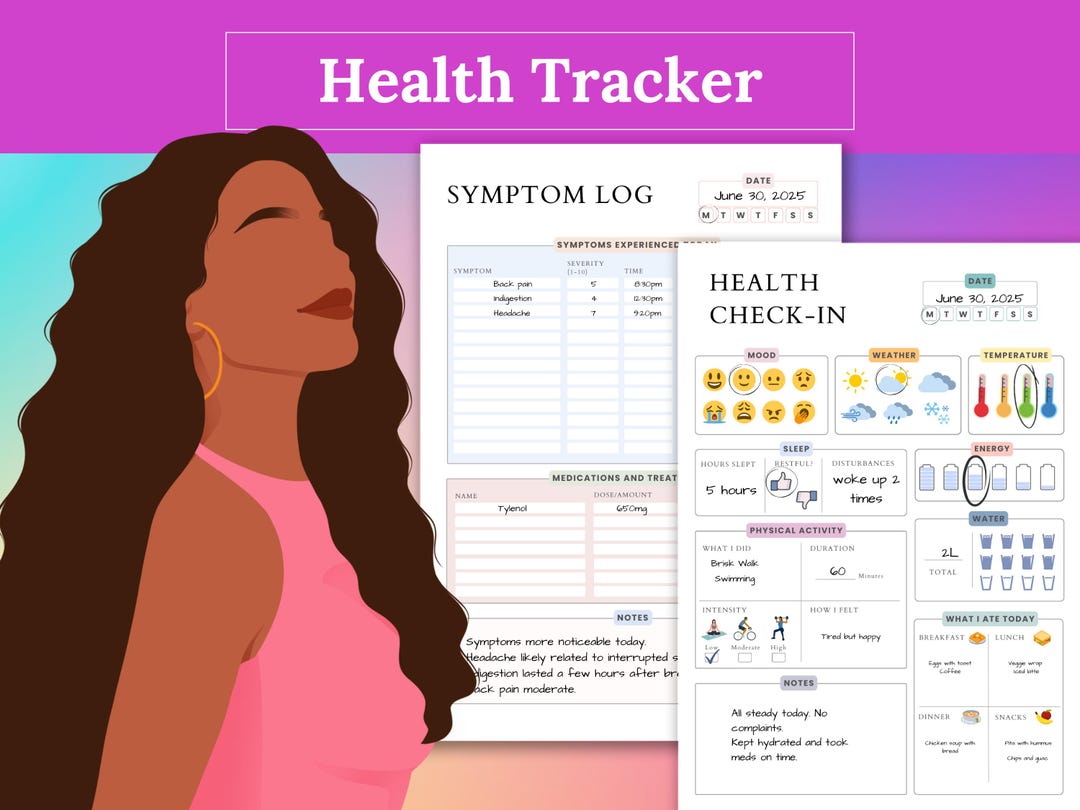 Symptom Tracker Printable PDF – Chronic Illness Log, Pain & Medication ...