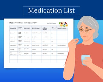 Medication PDF Printable - Etsy