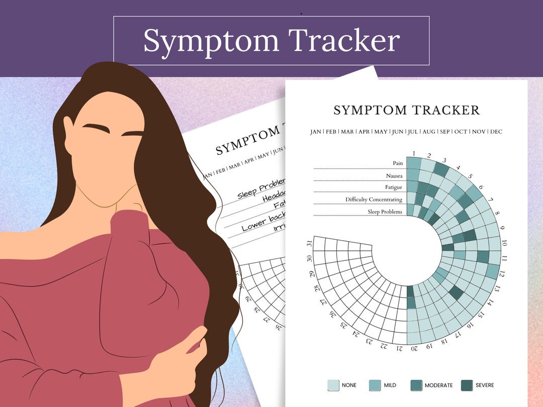 Symptom Tracker Printable & Editable Template | Chronic Pain Tracker ...