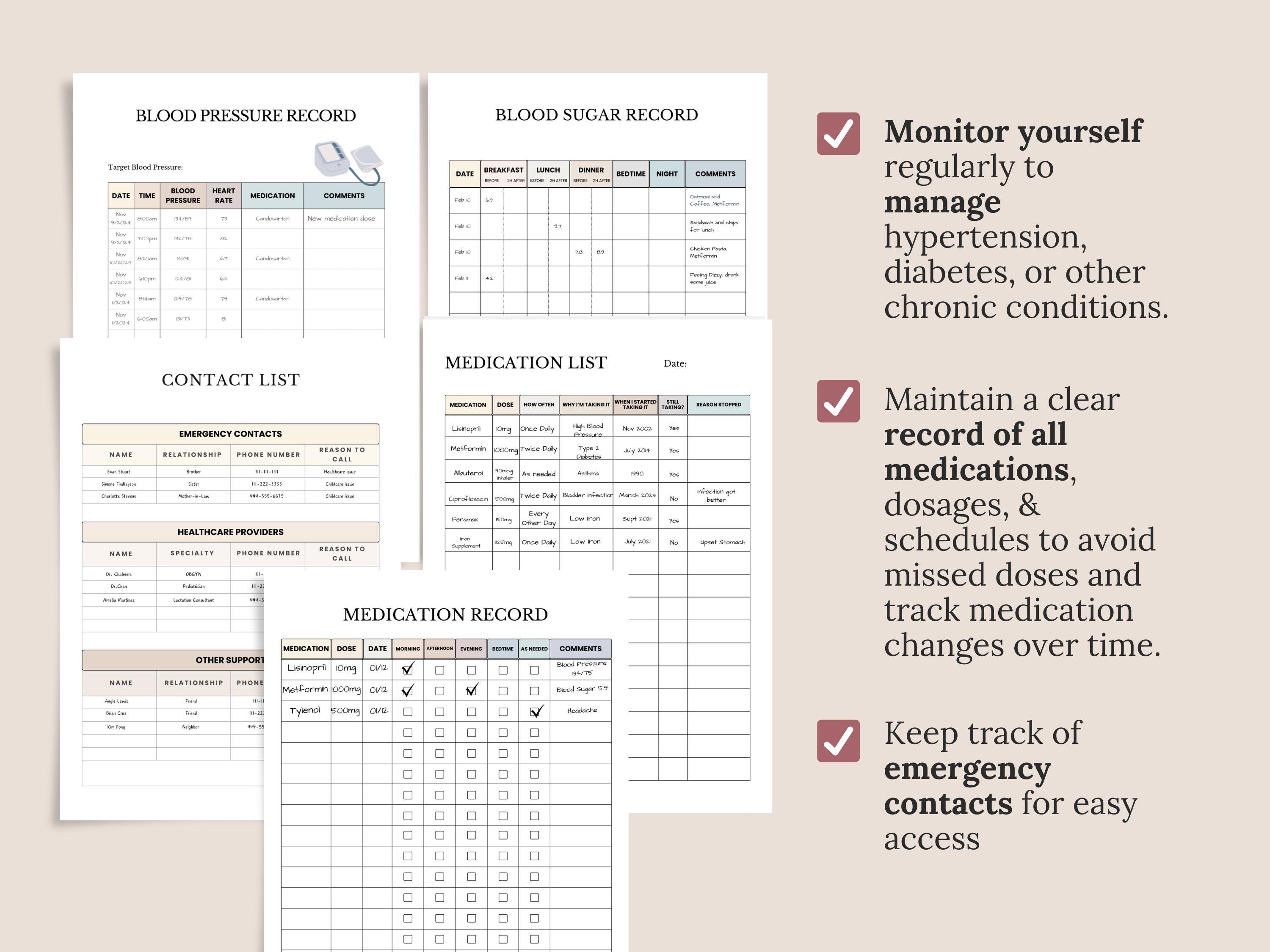 Editable Printable Medical Binder | Family Medical Planner | Medical ...