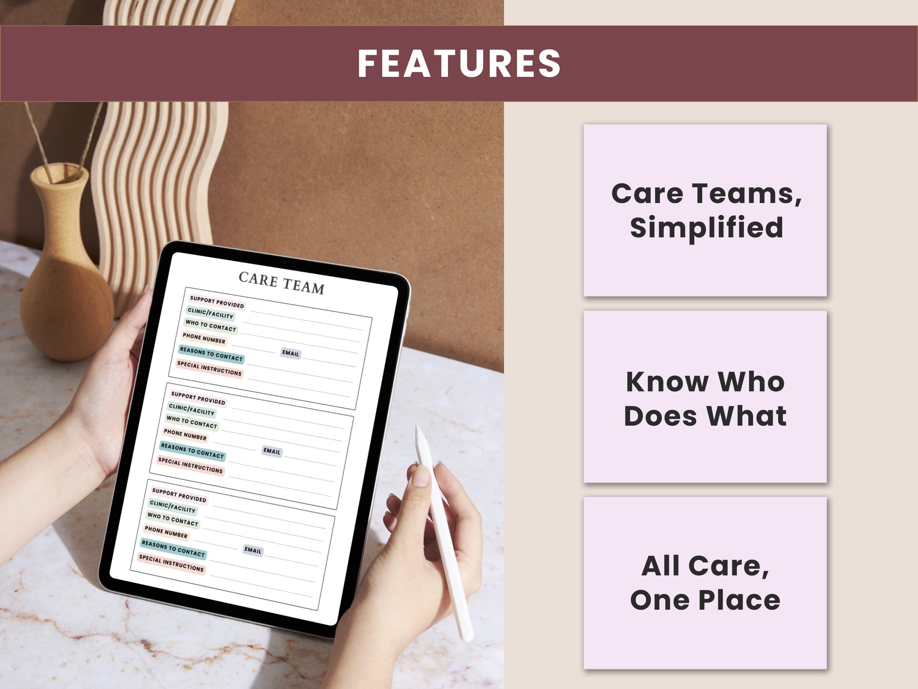 Caregiver Communication Log and Care Team Organizer - Caregiver Binder ...