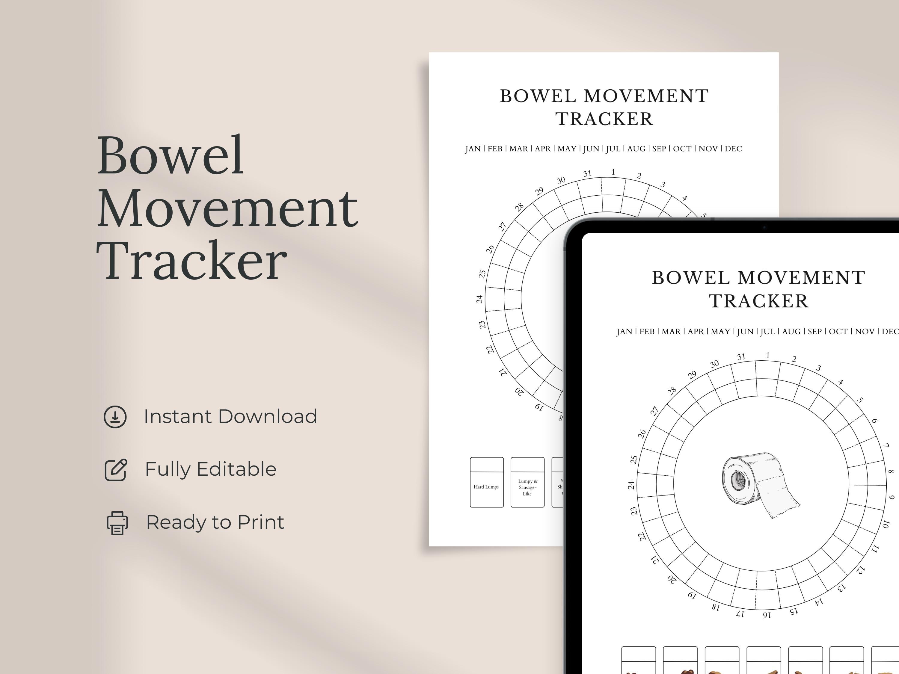 Printable Editable Bowel Movement Tracker — Gut Health IBS Log, Symptom ...