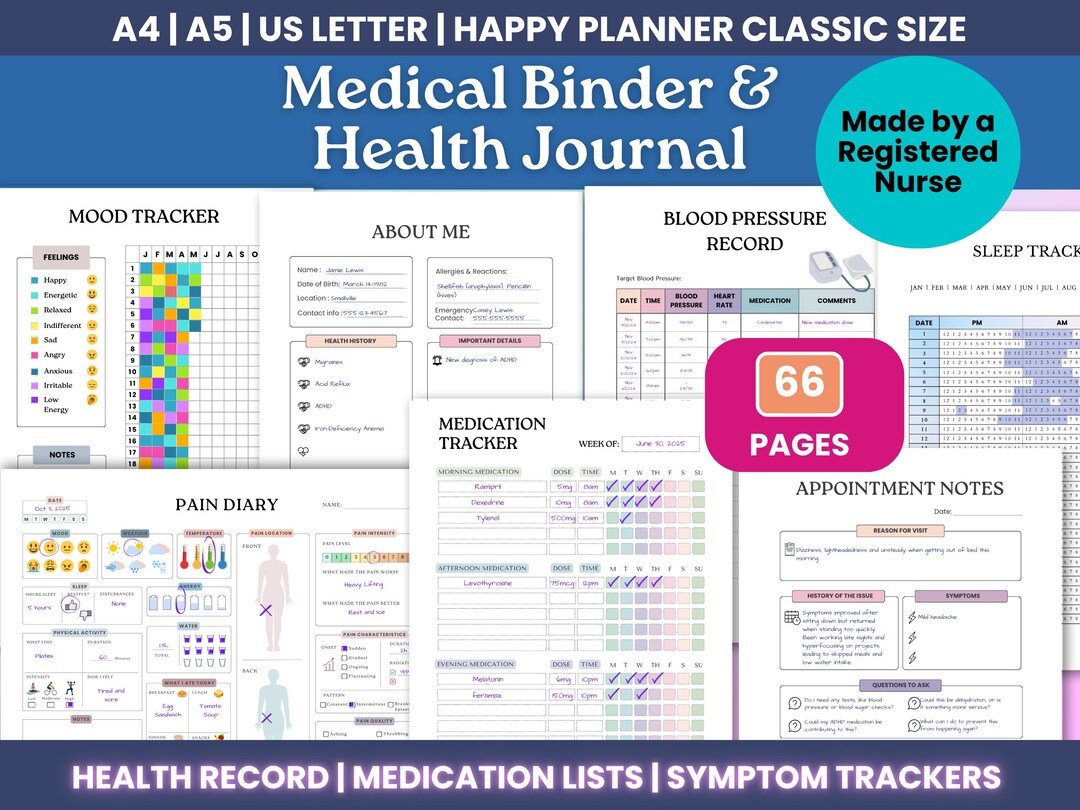 Editable Printable Medical Binder and Family Medical Planner - Medical ...