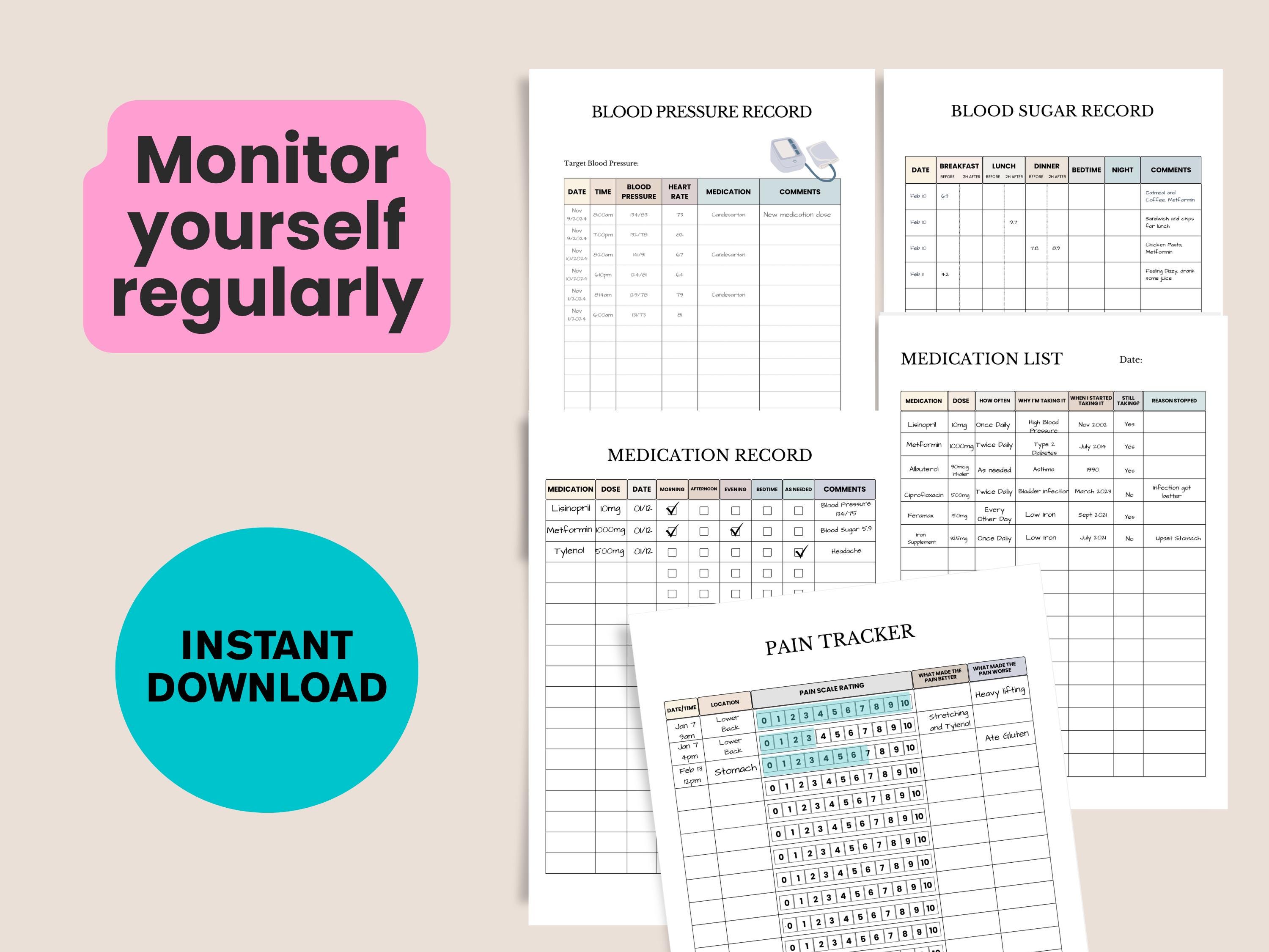 Editable Printable Medical Binder PDF - Family Medical Planner, Medical ...