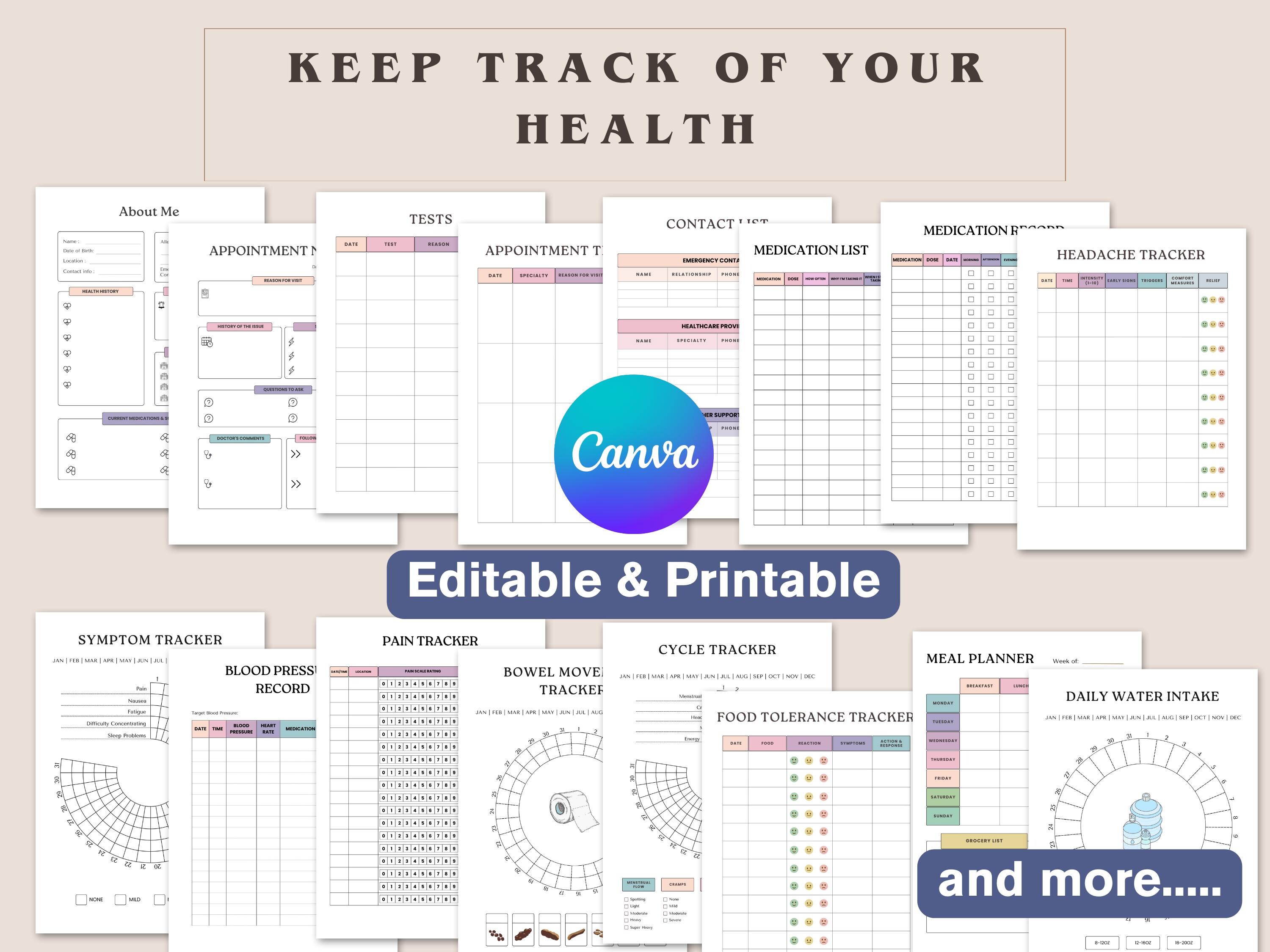 Editable Printable Medical Binder and Family Medical Planner - Medical ...