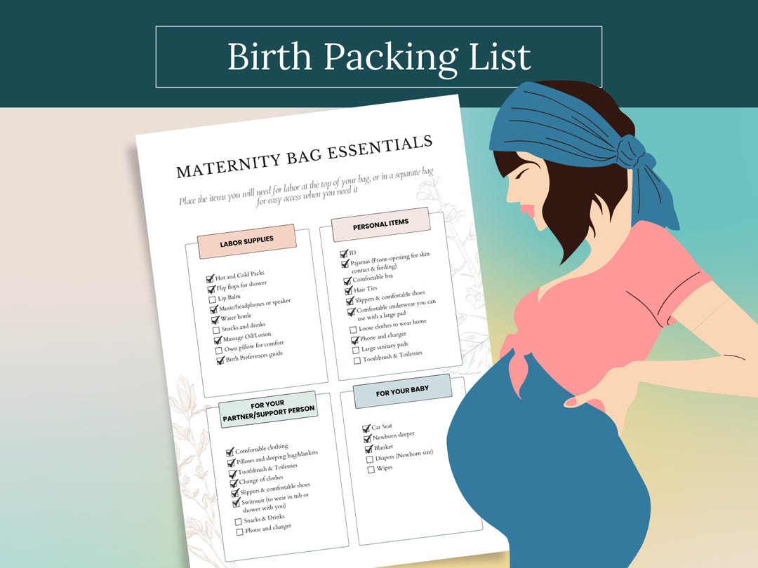 Labor Packing List Template | Hospital Packing List for Labour and ...