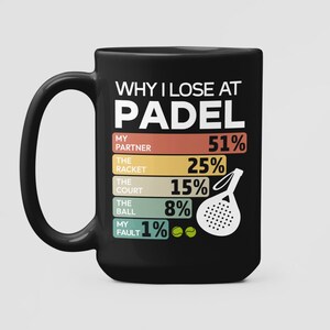 Padel Tennis Gifts, Padel Player Mug, Funny Presents for Padel Lover ...