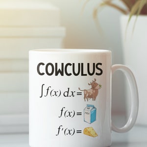 Cowculus Mug, Funny Math Gifts, Math Teacher, Calculus Coffee Cup ...