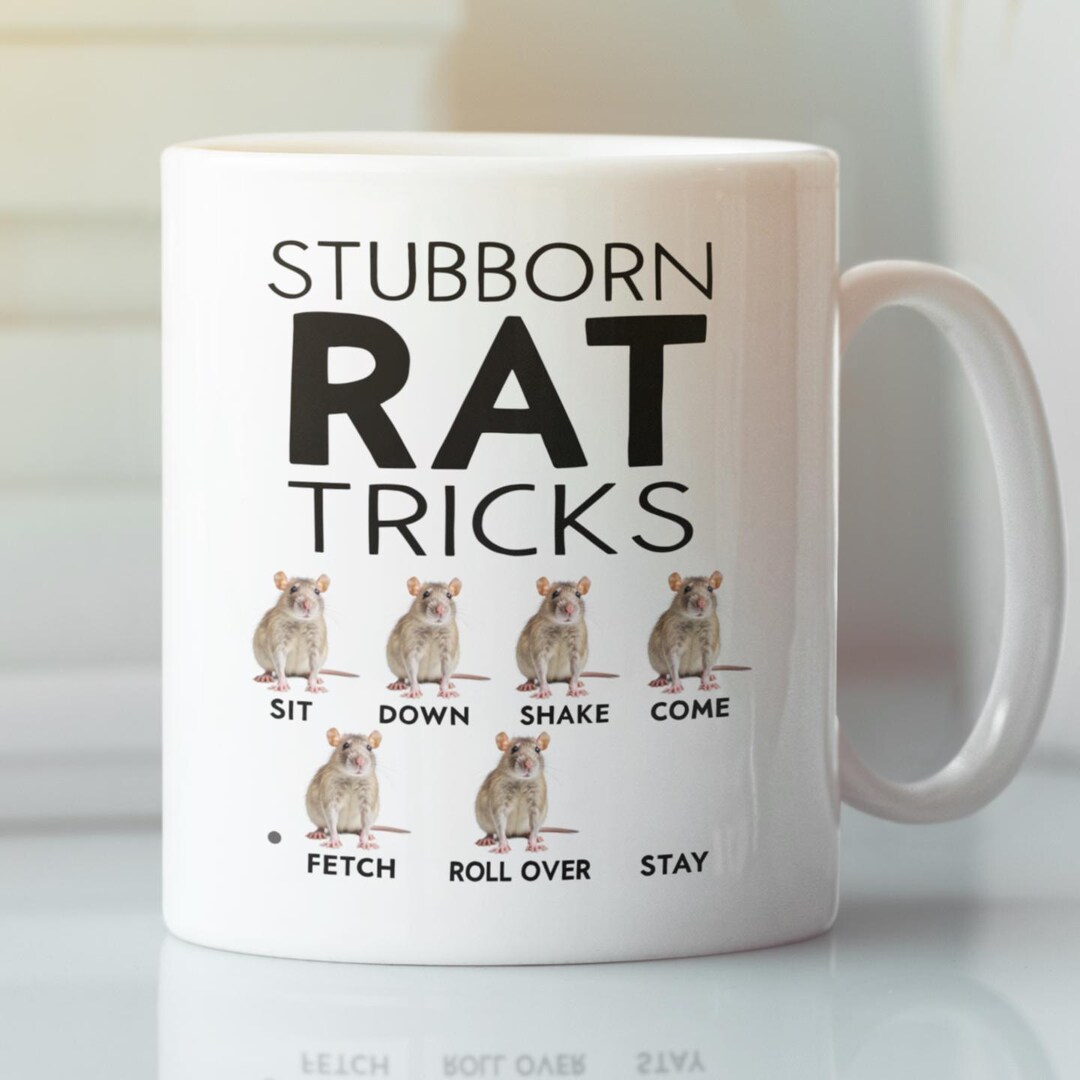 Stubborn Rat Tricks Mug, Funny Rat Lover Gifts, Pet Rat Enthusiast ...
