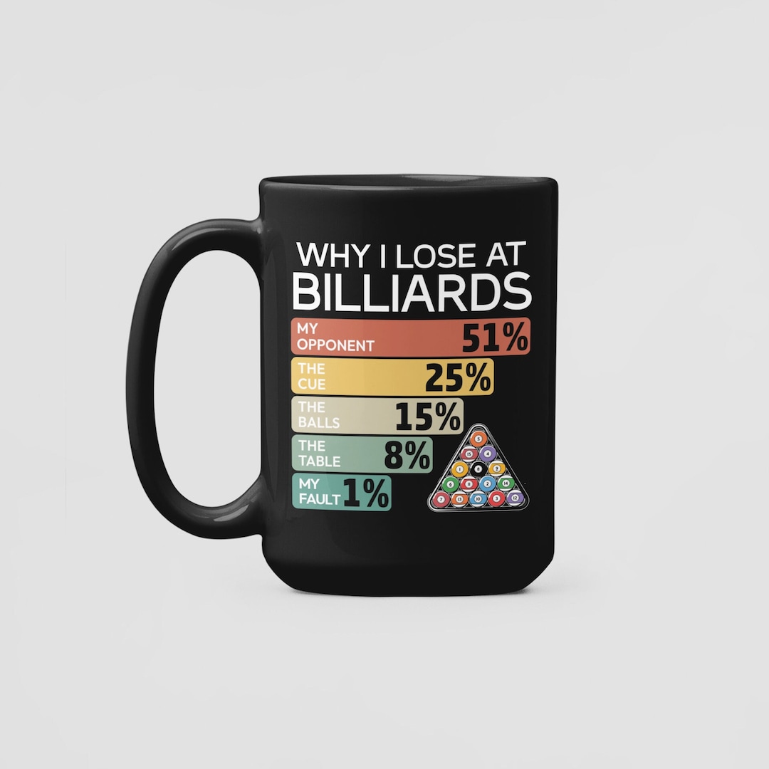 Billiards Gifts, Pocket Billiards Player Mug, Funny Presents for Pool ...