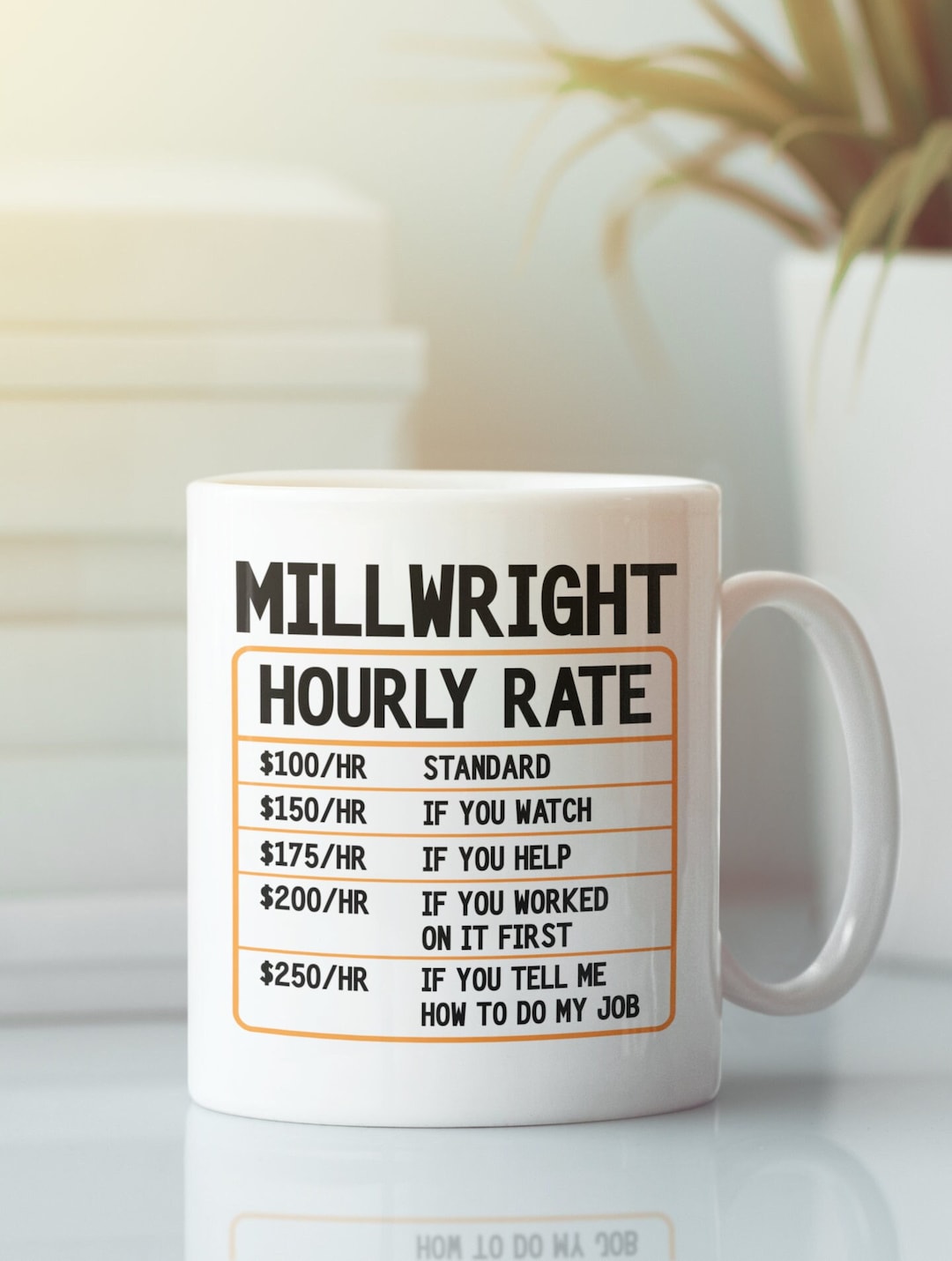 Millwright Gifts, Industrial Mechanic Mug, Millwright Hourly Rate Mug ...